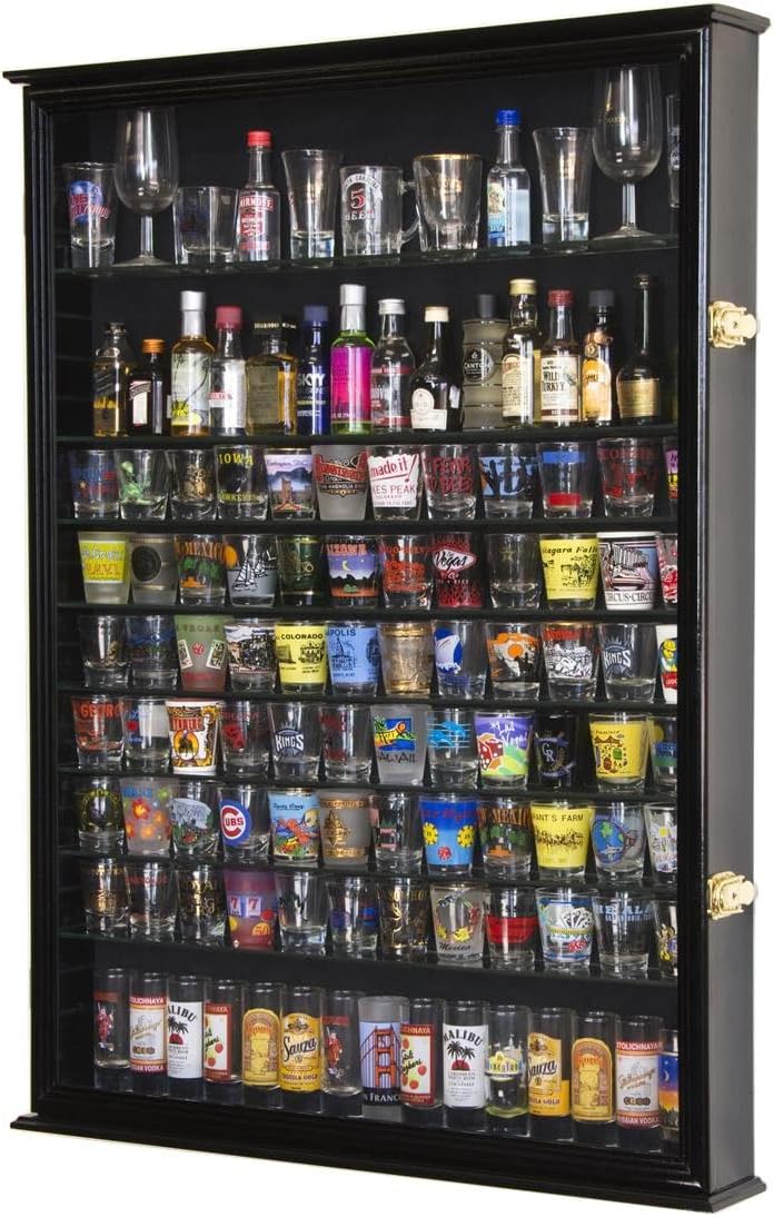 Amazon.com: 144 Shot Glass Shooter Display Case, Glass Collection ...