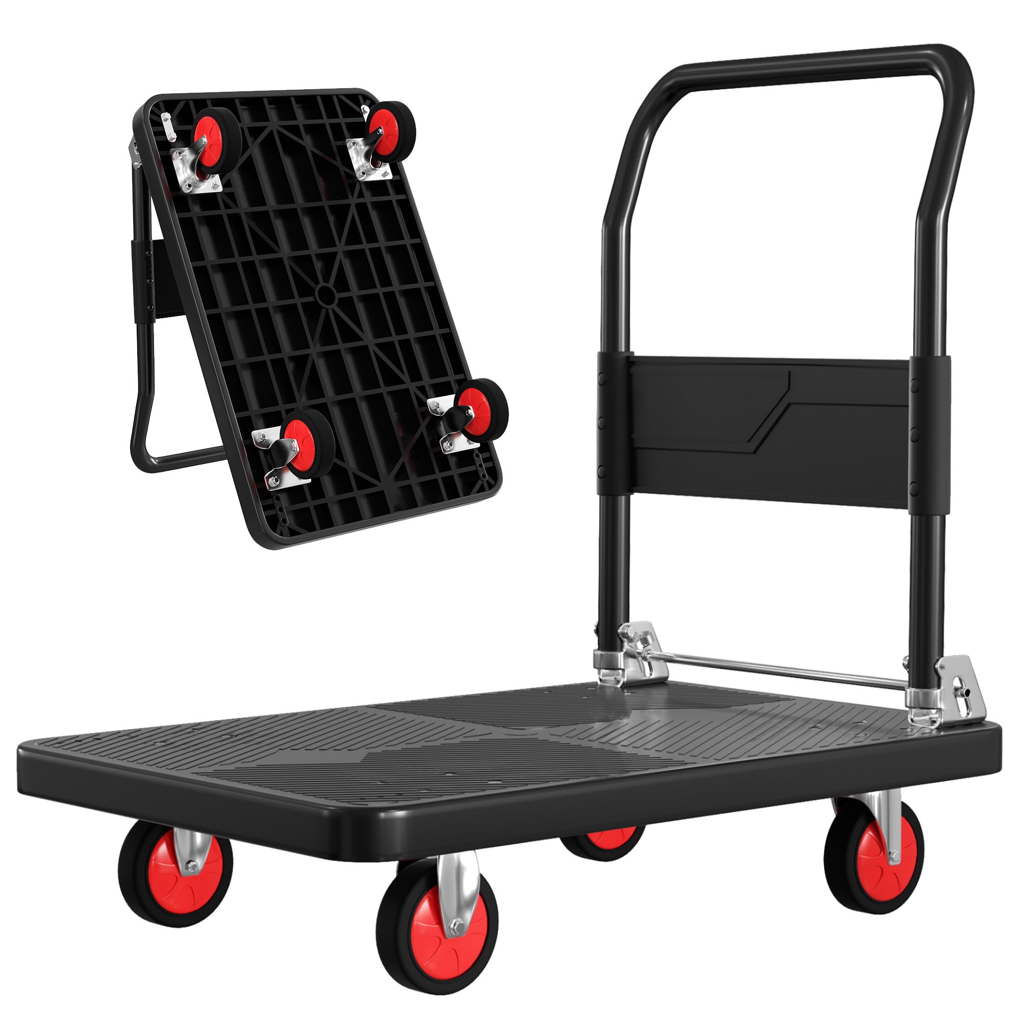Flatbed Cart, Platform Truck 440lbs Weight Capacity Platform Hand Truck ...