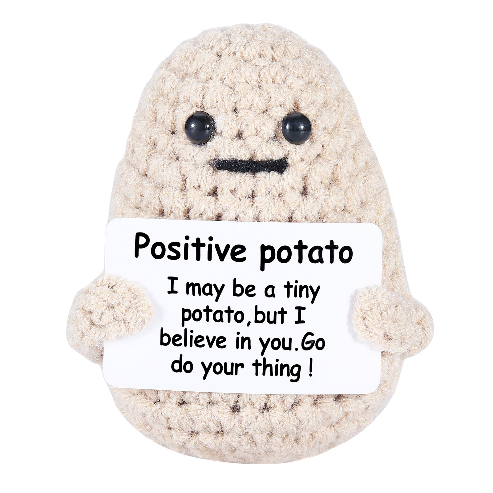 Mini Funny Positive Potato Cute Knitted Potato with Positive Card ...