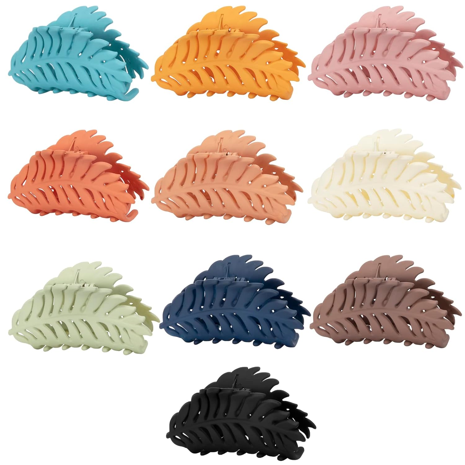Amazon.com : 10 PCS Leaf Shape Large Hair Clips, Hair Claws for Thick ...