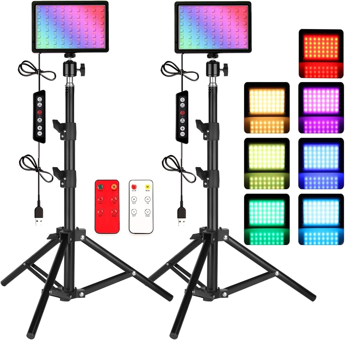 Amazon.com : 2 Pack RGB Photography Lighting Studio Lights with ...