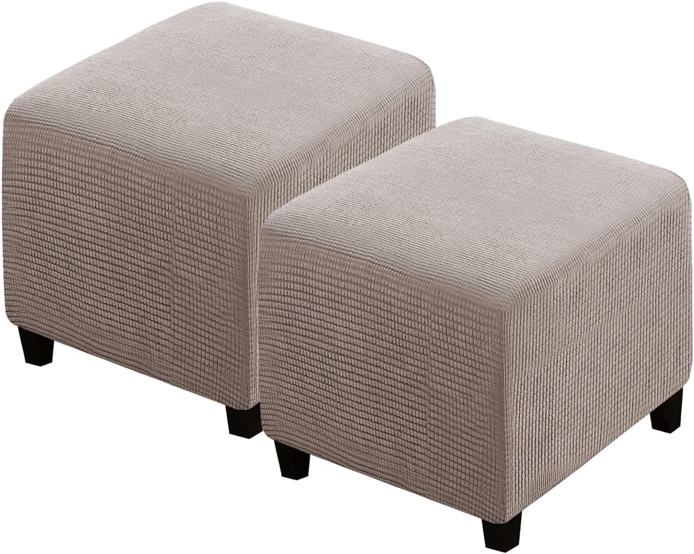 Amazon.com: XGANGM 2 Pieces Ottoman Slipcover Square Cube Small Ottoman ...
