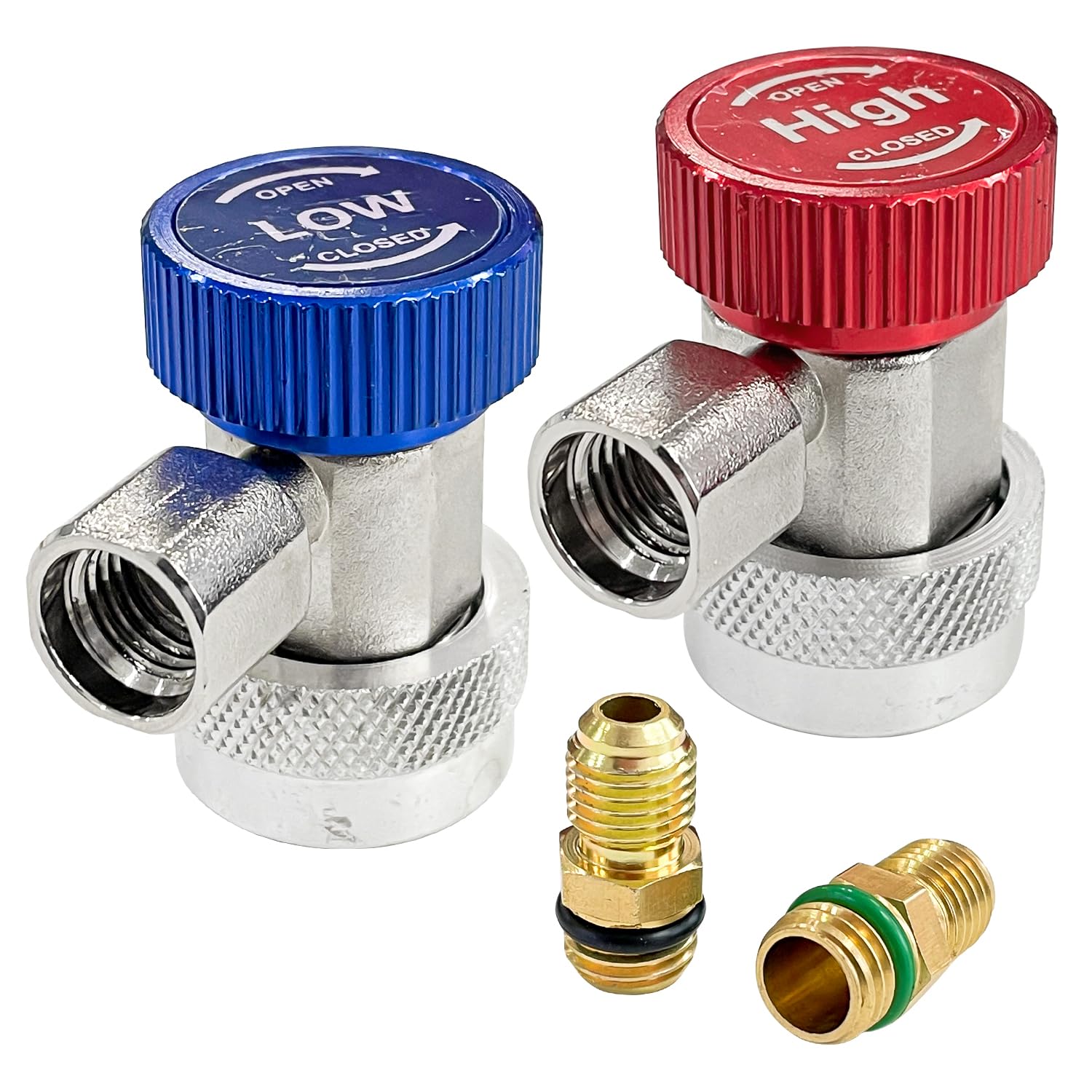 Ac Gauge Adapters R134a Quick Coupler Adapter Set - High & Low Pressure ...