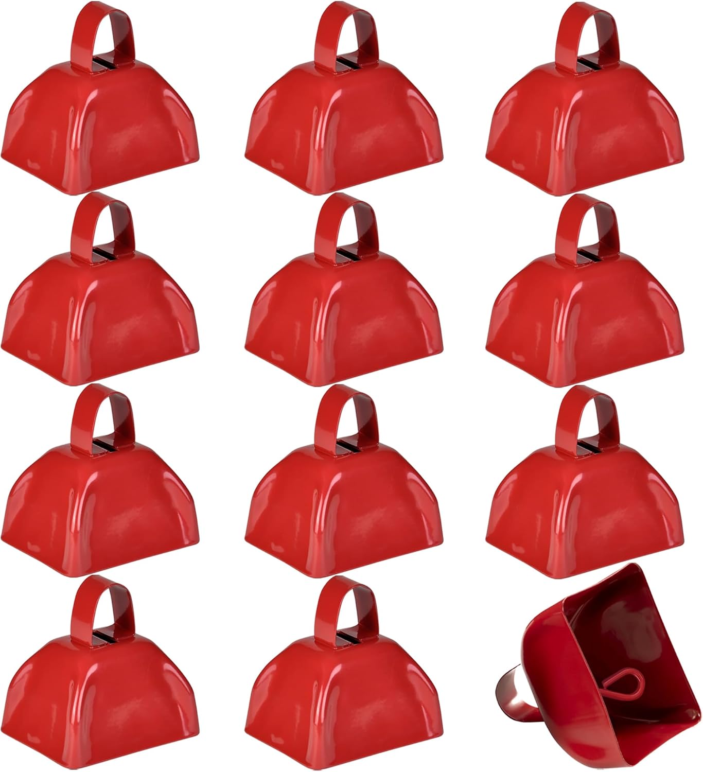 Amazon.com - Metal Cowbell - 12 Pack, 3 Inch Red Cow Bells for Sporting ...
