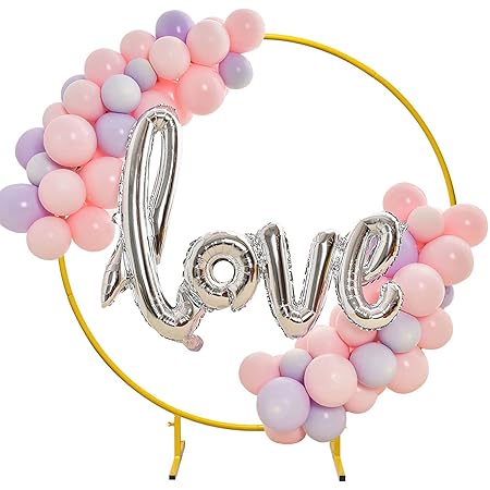 Amazon.com: TABLECLOTHSFACTORY 4ft Gold Metal Balloon Circle, Flower ...