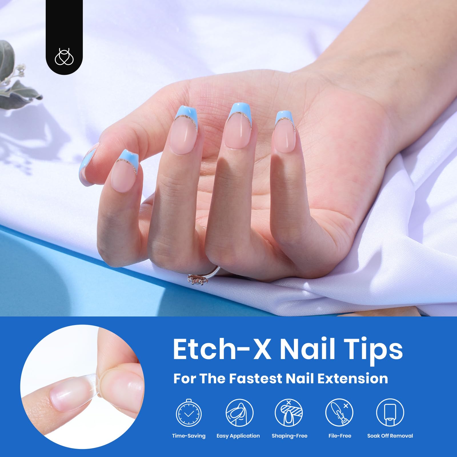 Snapklik.com : Beetles Gel Nail Kit Etch X Nail Tips 504Pcs Pre Filed ...