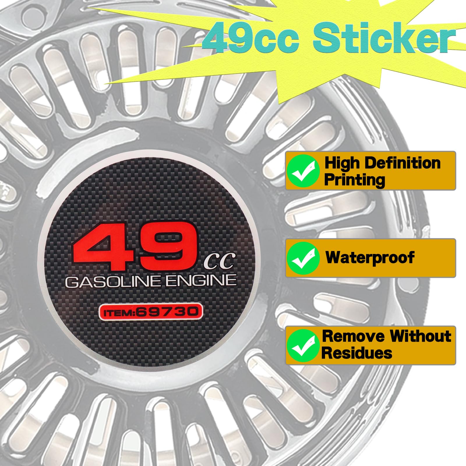 Snapklik.com : 2pcs Pull Starter Sticker 49cc Item 69730 Mini Bike ...