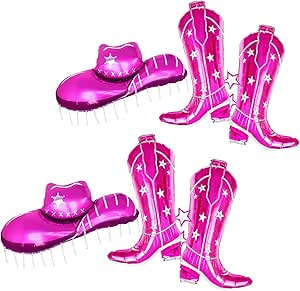 Amazon.com: Cowgirl Boot Balloons & Cowgirl Hat Balloons - Pink Boot ...
