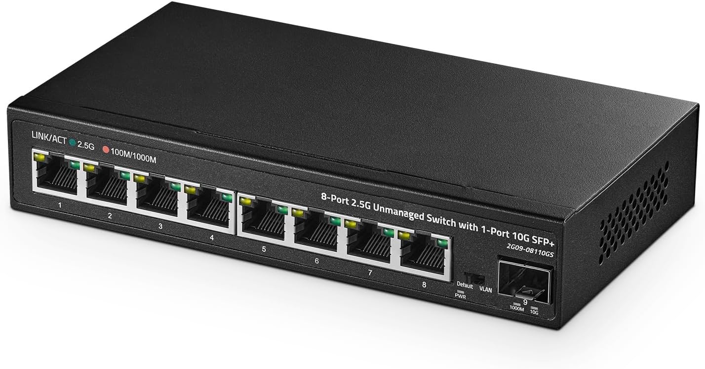 NICGIGA 8 Port 2.5G Ethernet Switch with 10G SFP Uplink, Unmanaged 2 ...