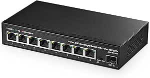 Amazon.co.jp: Binardat 8-Port 2.5G Switch, 10G SFP+ Ports, 8 x 2.5 Gigabit RJ-45 Base T-Ports ...