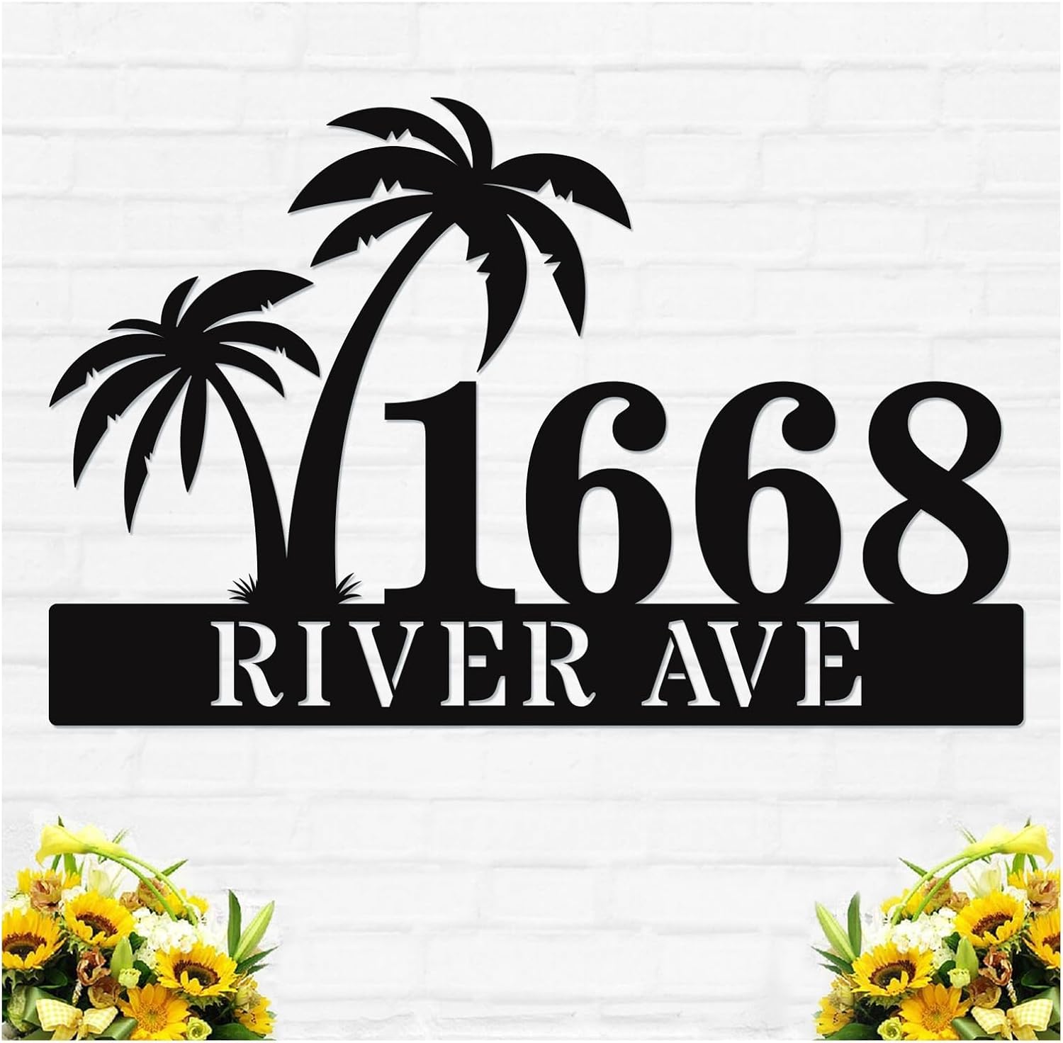 Amazon.com: Personalized Palm Tree Address Sign Custom Metal House ...