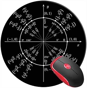 Amazon.com: Mouse Pad Round Gaming Mouse Mat Unit Circle Trigonometry ...