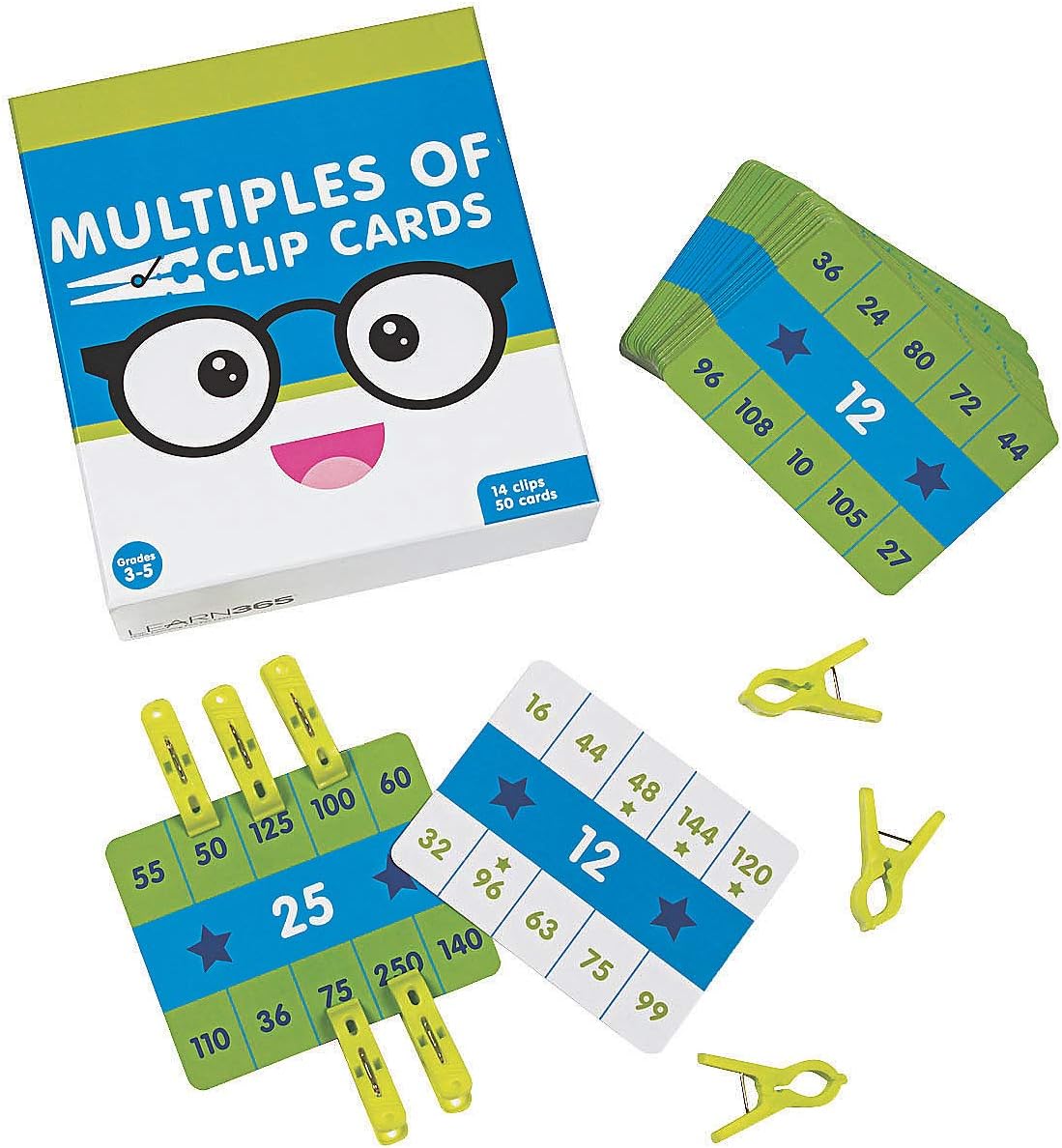 Amazon.com: Multiples of Clip Cards - 51 Pieces - Educational and ...