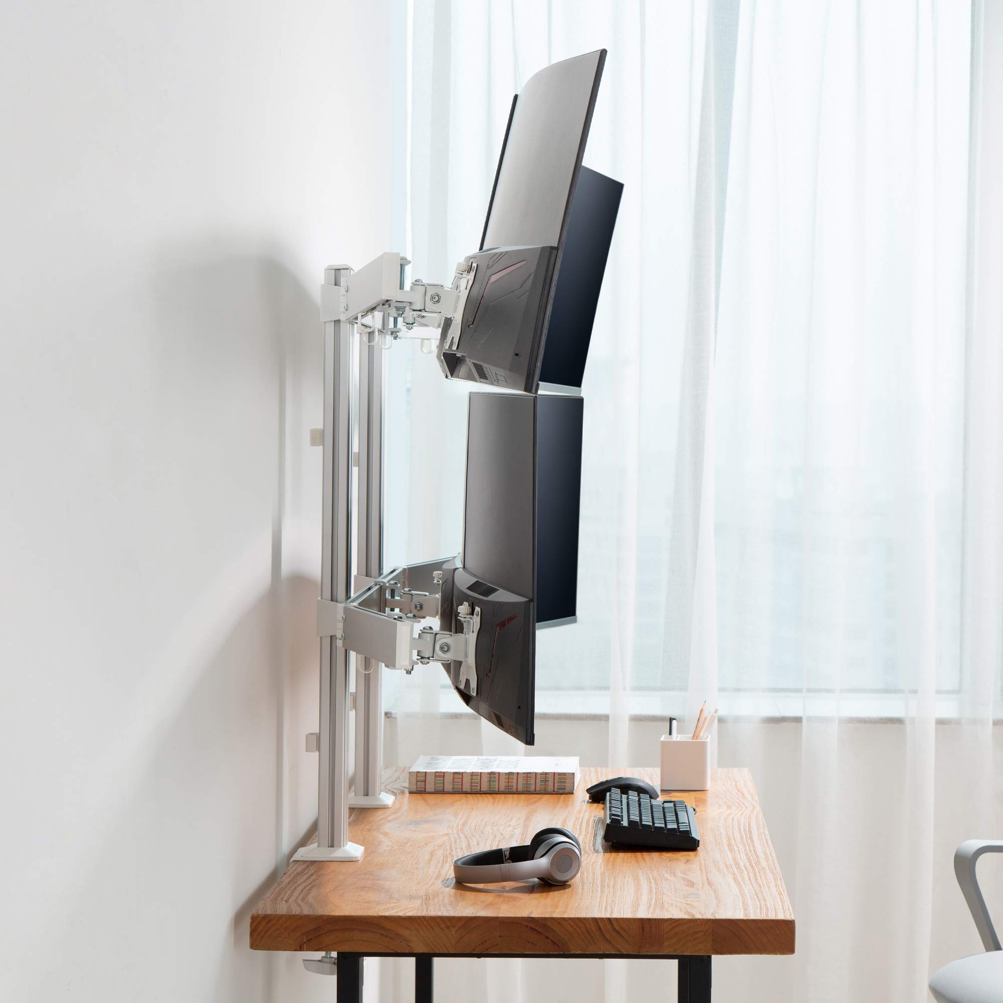 AVLT Hex 32" Monitor Desk Stand - Mount Six (6) 17.6 lb Computer ...