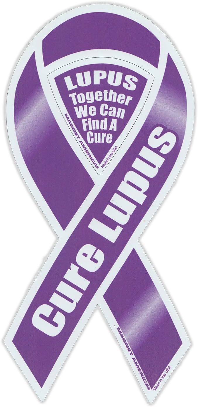 Amazon.com: Magnetic Bumper Sticker - Lupus Awareness - Ribbon Shaped ...