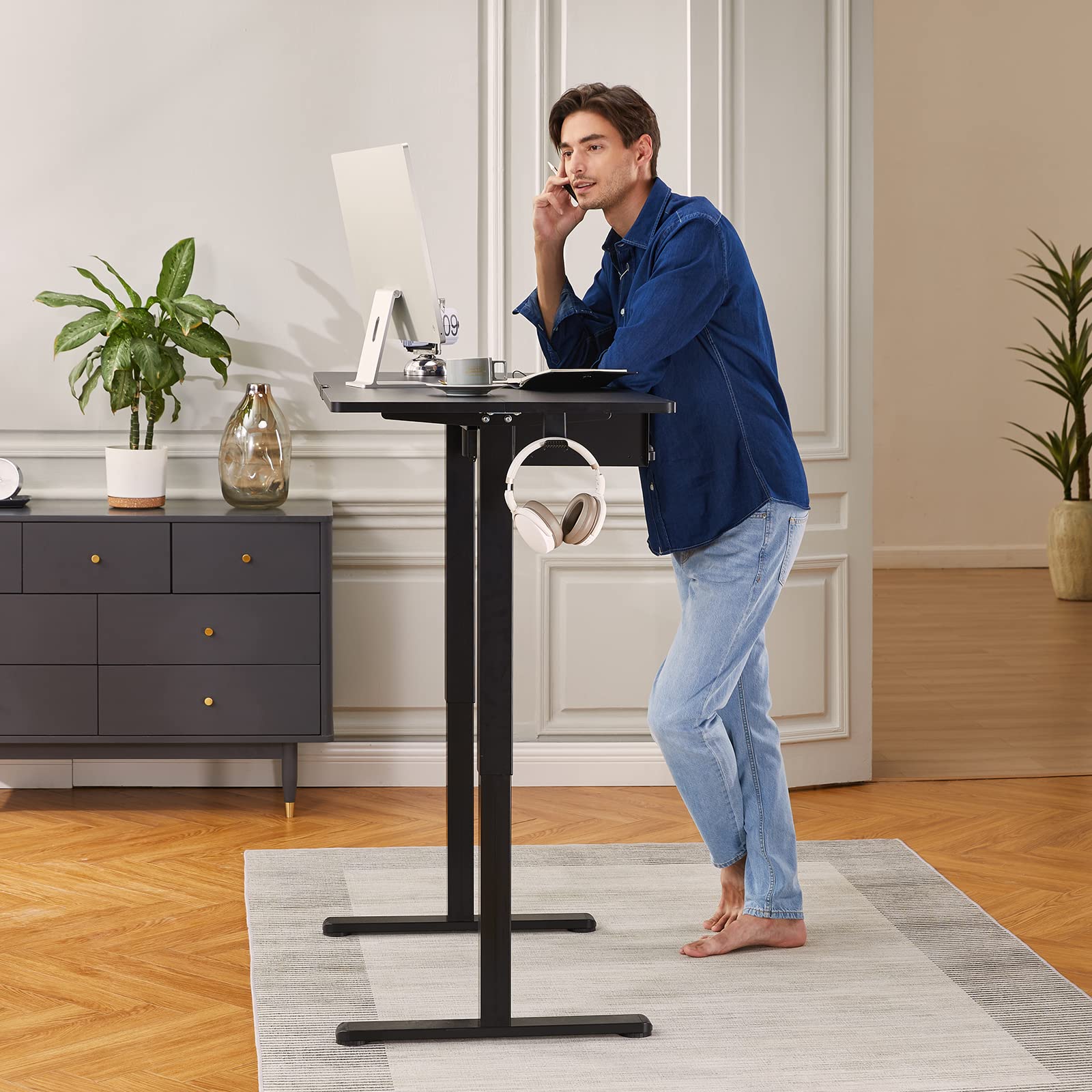 Office Desks With Telescoping Legs DeskRite 550 Electric Sit Stand