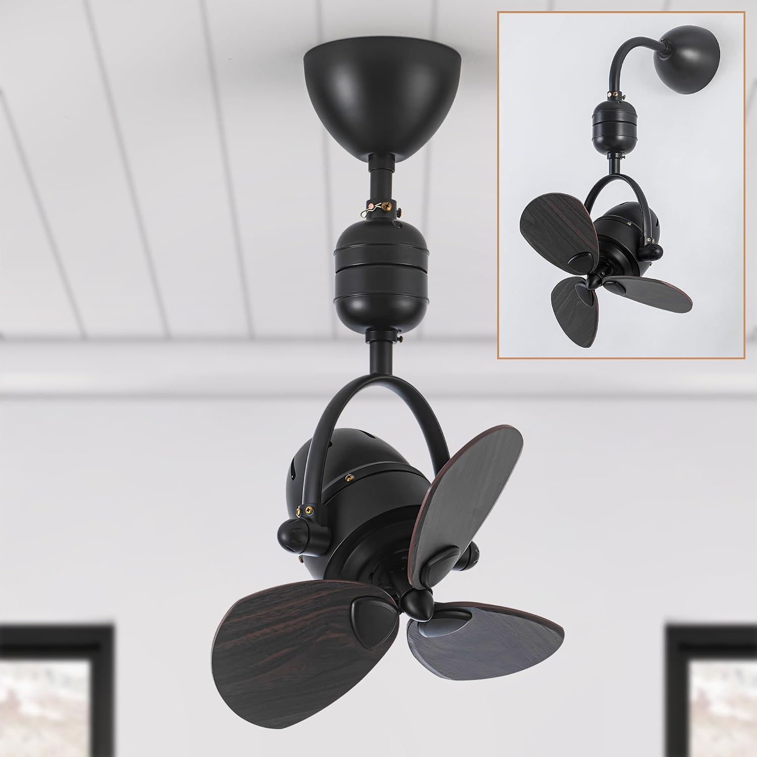 NORFOLK 16" Modern Oscillating Ceiling Fan with Remote, Ultra Quiet ...