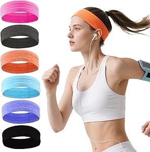 Amazon.com: Avxdbr 6 Pieces Workout Headbands Sport Headbands Non Slip ...