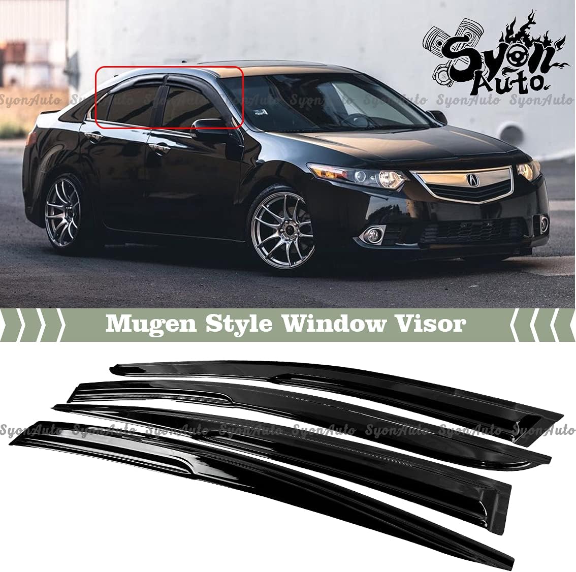 Amazon.com: Syon Auto FITS 2015-2020 Acura TLX JDM Mugen Style Window ...