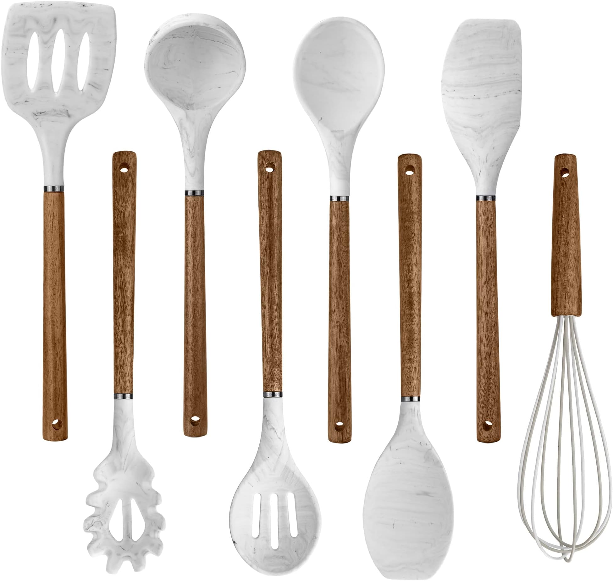 Amazon.com: COOK WITH COLOR 8 Pc Non Stick Silicone Utensil Set with ...