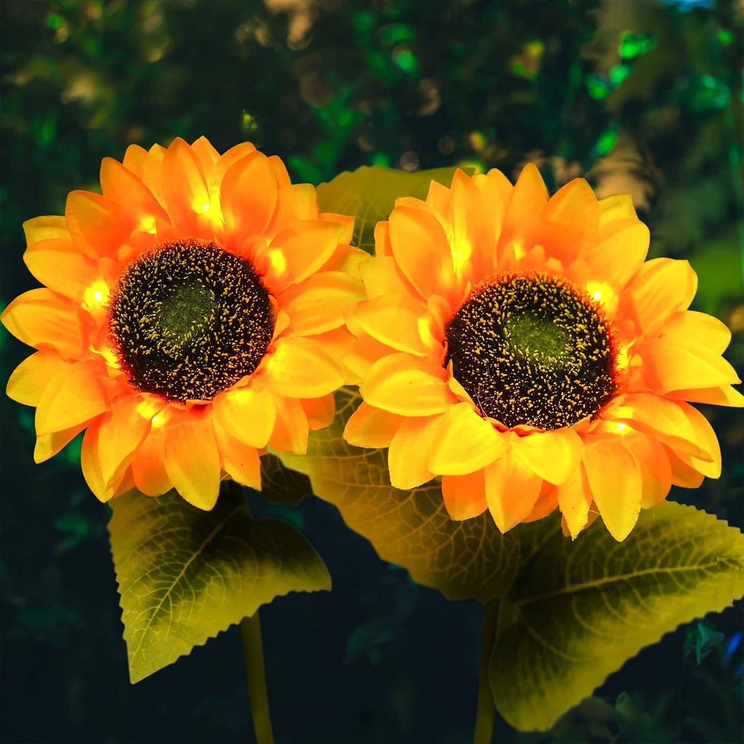 DLAOUM Solar Outdoor Garden Lights - Solar Powered Sunflower Lights ...