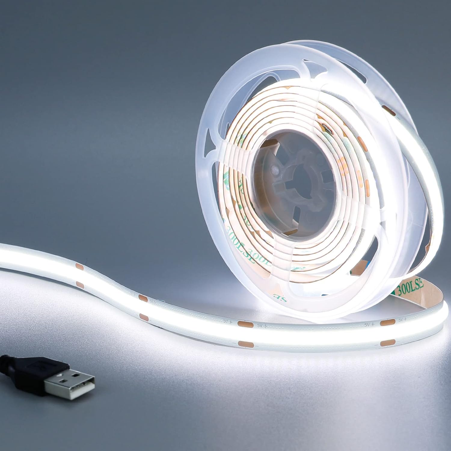 Amazon.com: KXZM DC 5V USB COB LED Strip Light Cool White 6000K CRI 93 ...