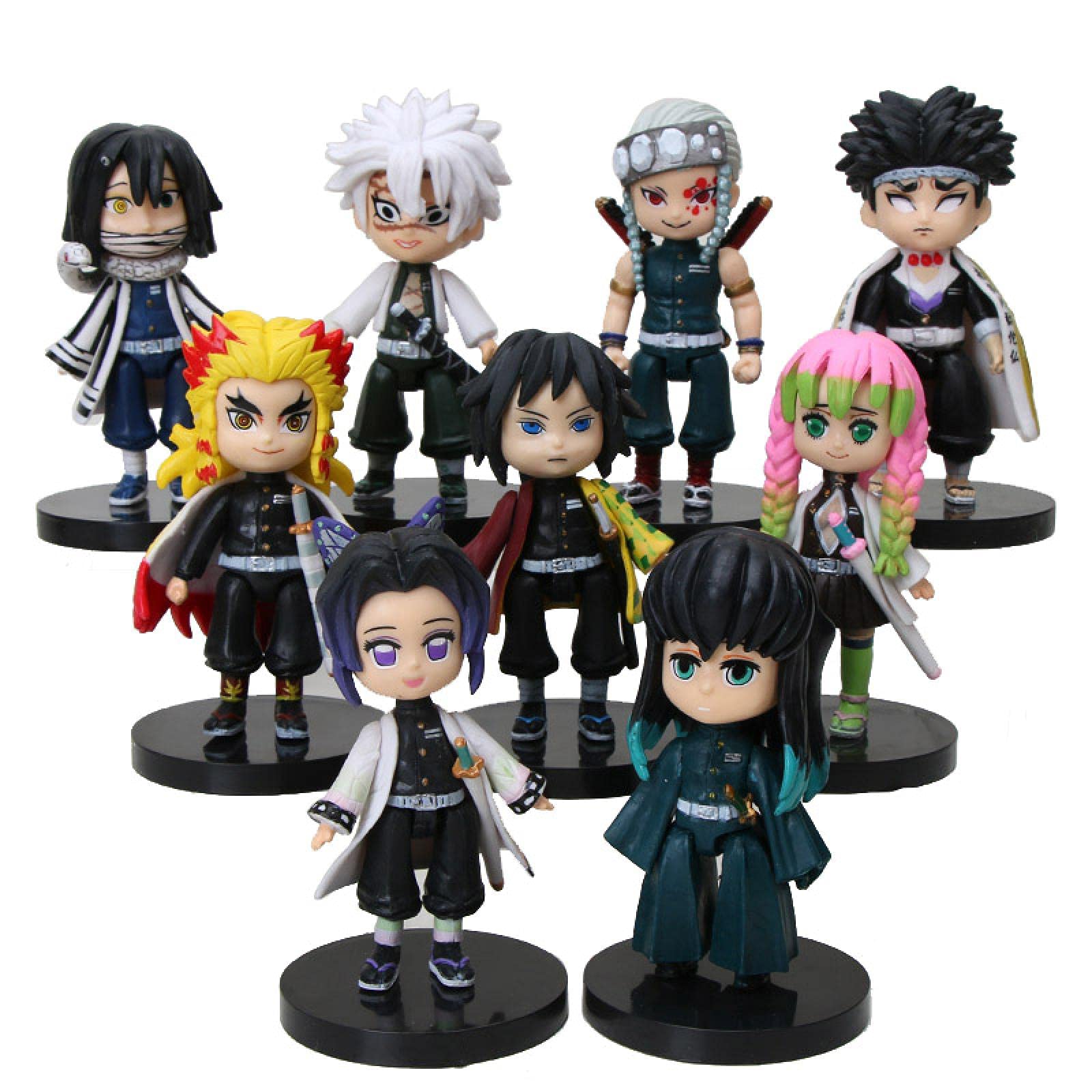 Qwyu 9pcs Anime Figurine Demon Slayer Kimetsu No Yaiba Tomioka ...
