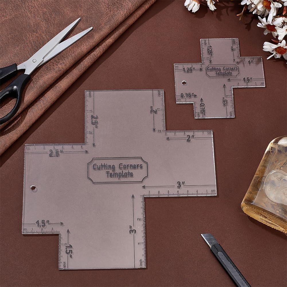 Amazon.com: INFUNLY 2pcs Box Corner Template for Bag Making 7.8"/3.9 ...