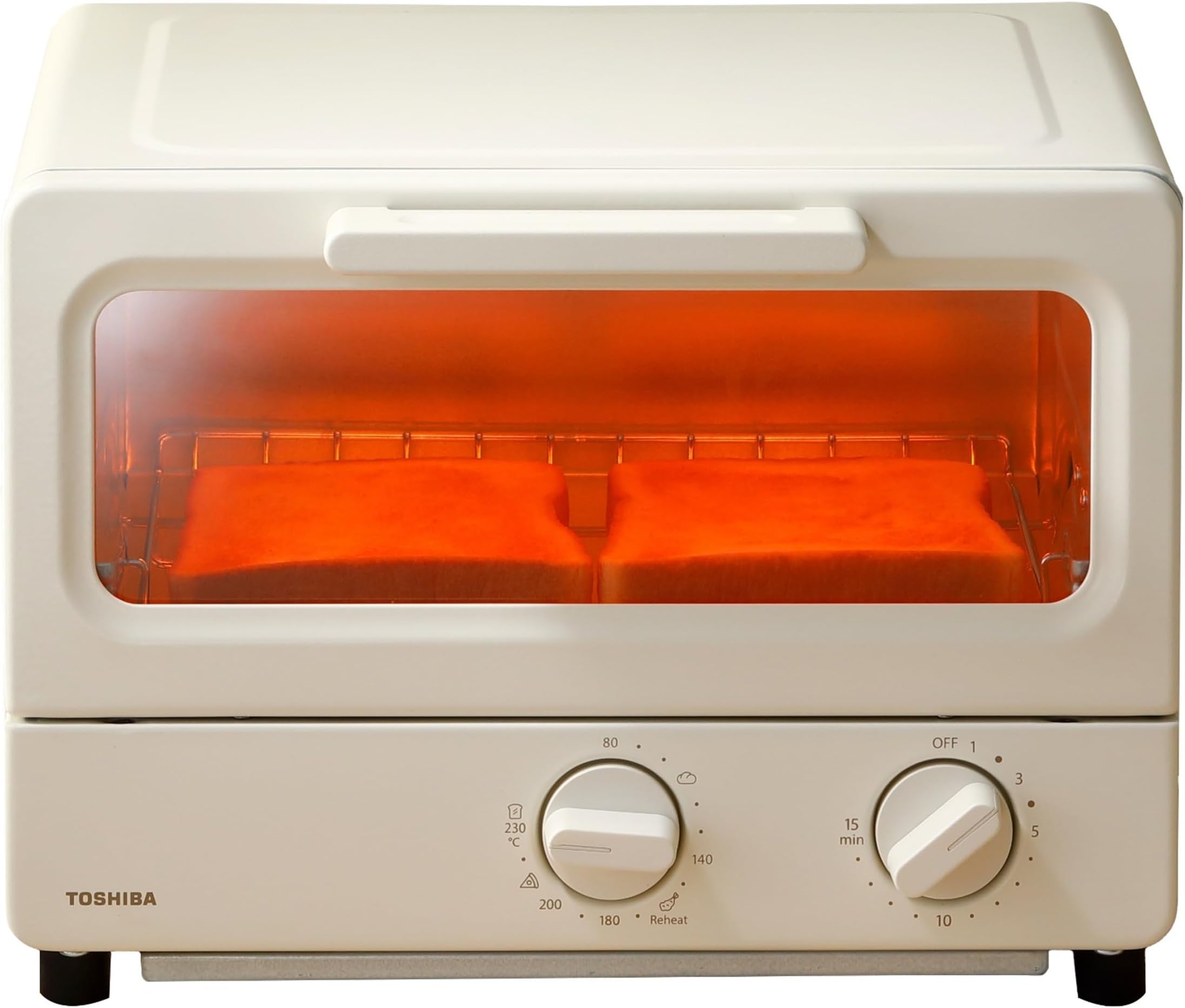 Amazon | サンパーシー オーブントースター 2枚焼き 60℃?230℃まで温度調節可能 60分タイマー (アイボリー) | サン ...