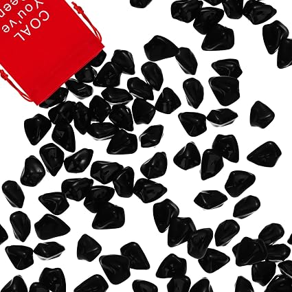 Amazon.com: Hungdao 50 Lumps of Fake Coal Christmas Plastic Coal Santa ...