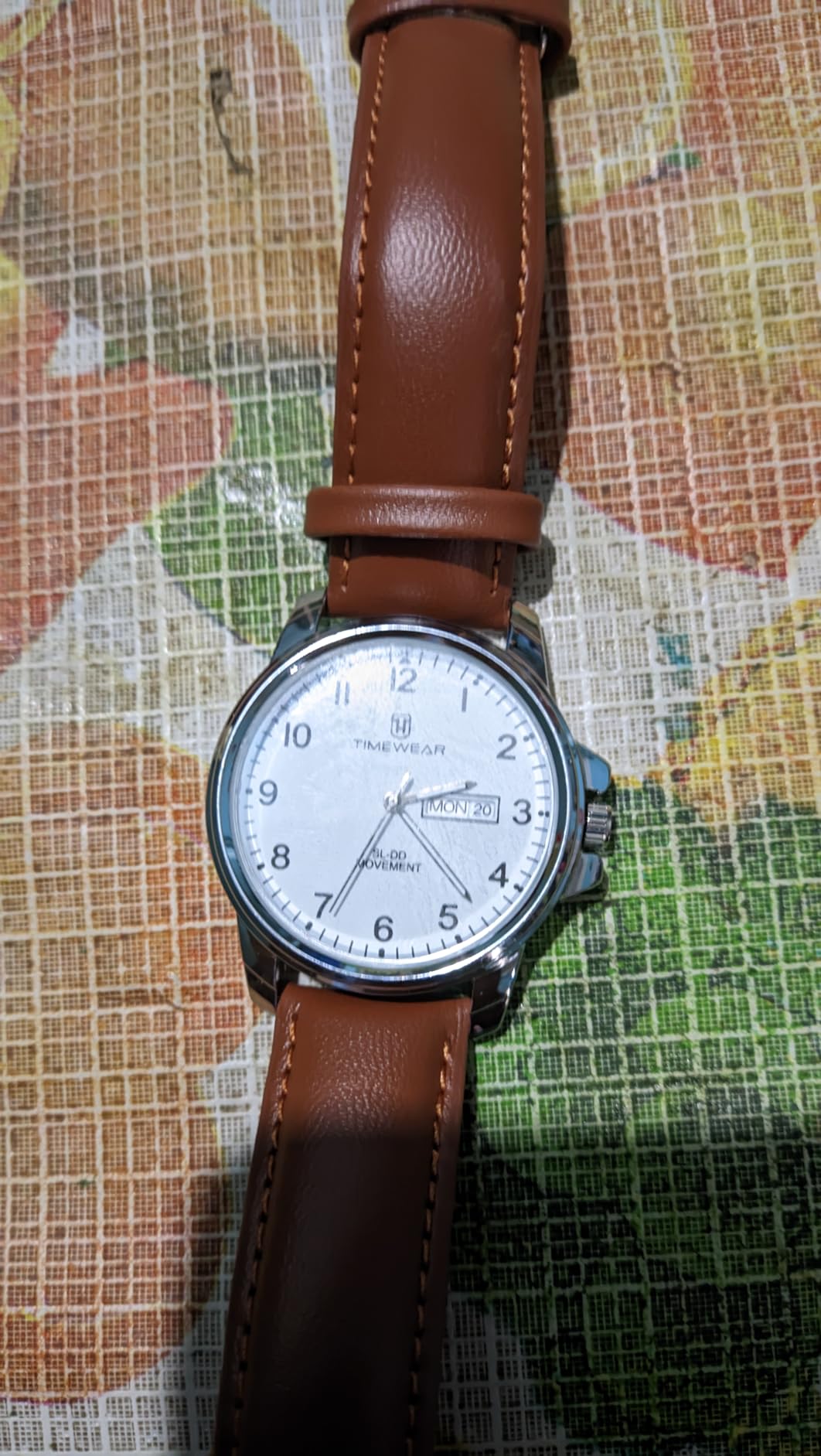 TIMEWEAR Analog New Track Number Dial Day Date Functioning Brown ...