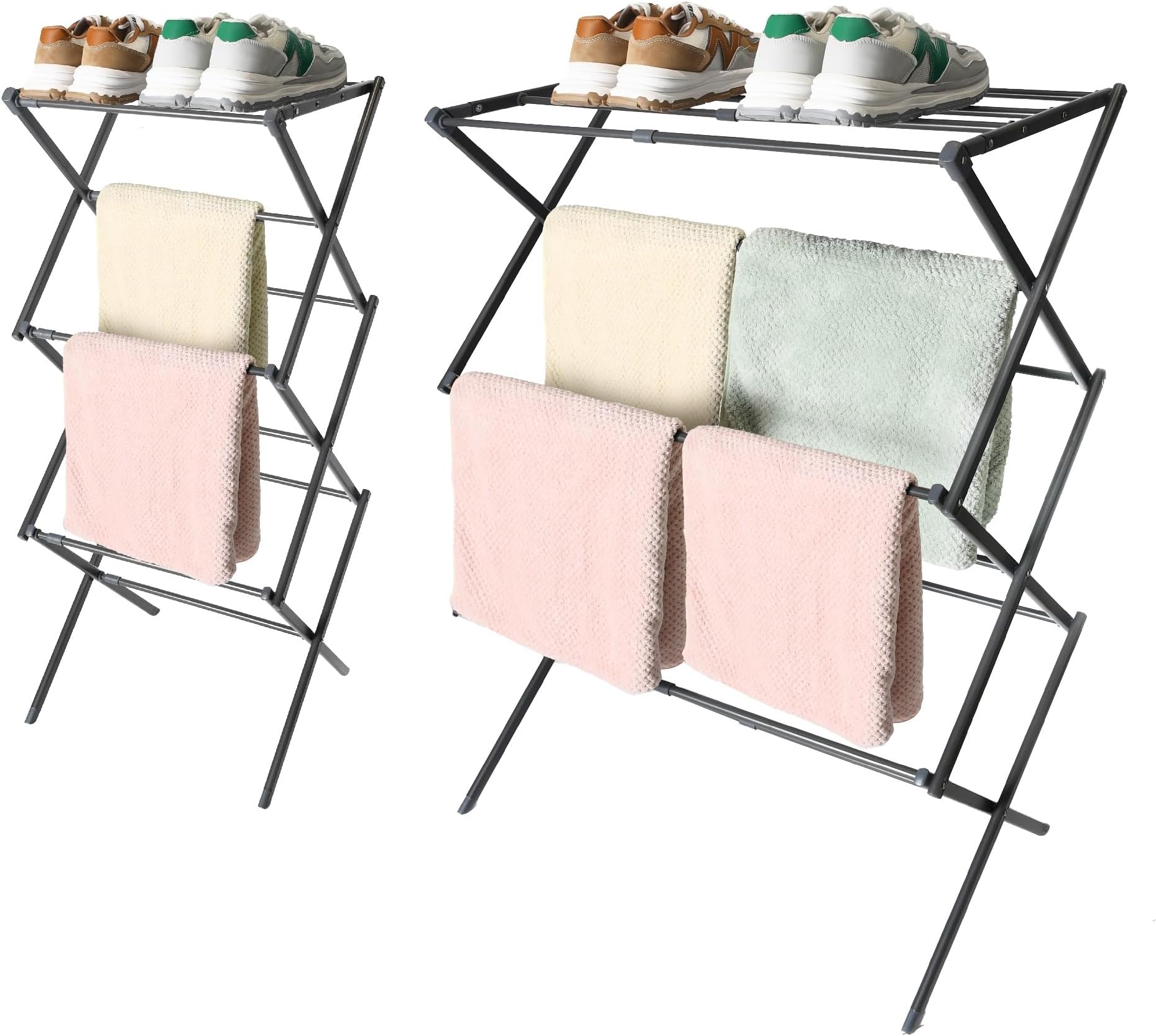Amazon.com: mDesign Accordion Clothes Drying Rack Foldable and Portable ...