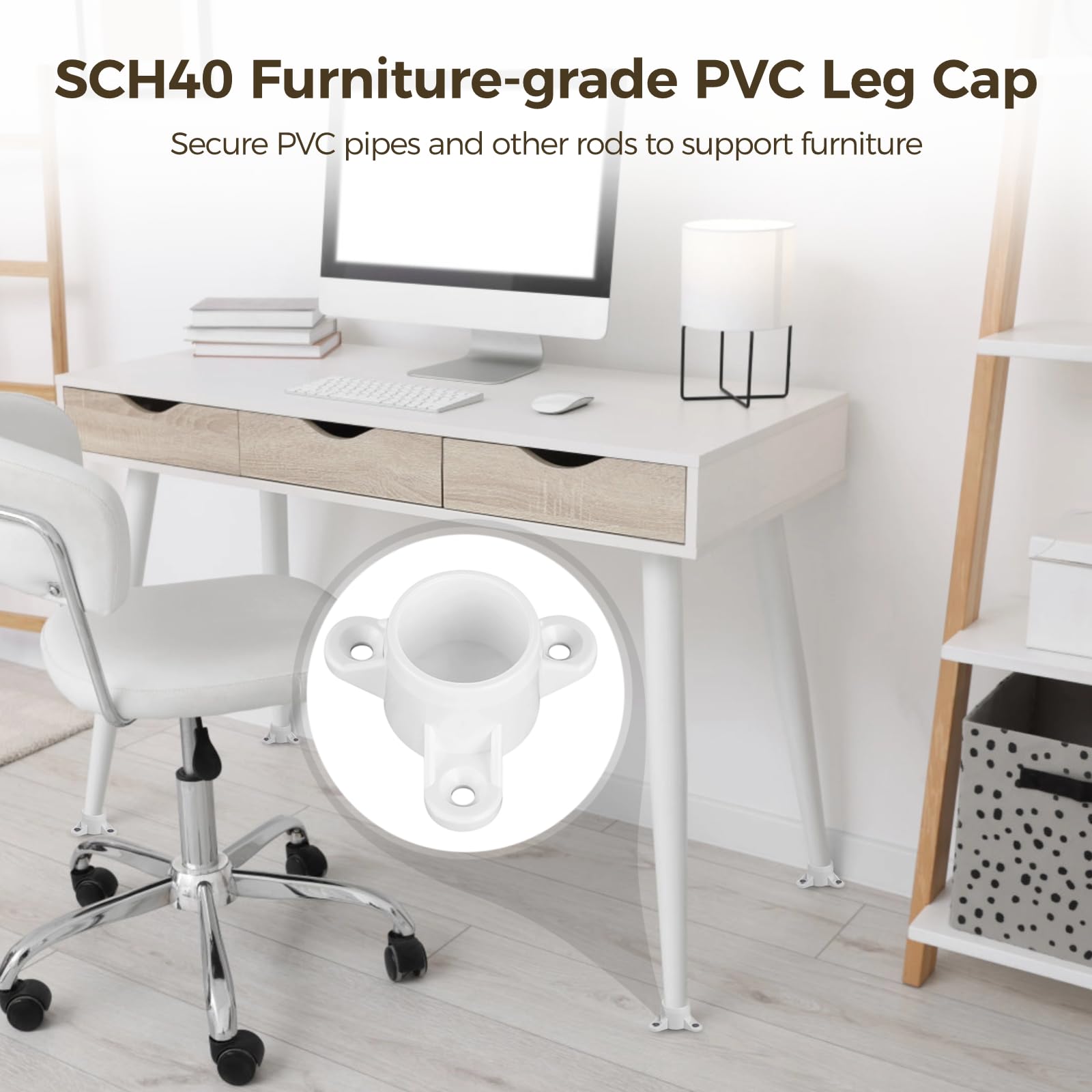 Snapklik.com : 20 PCS 3/4 PVC Furniture-Grade Table Leg Screw Caps ...