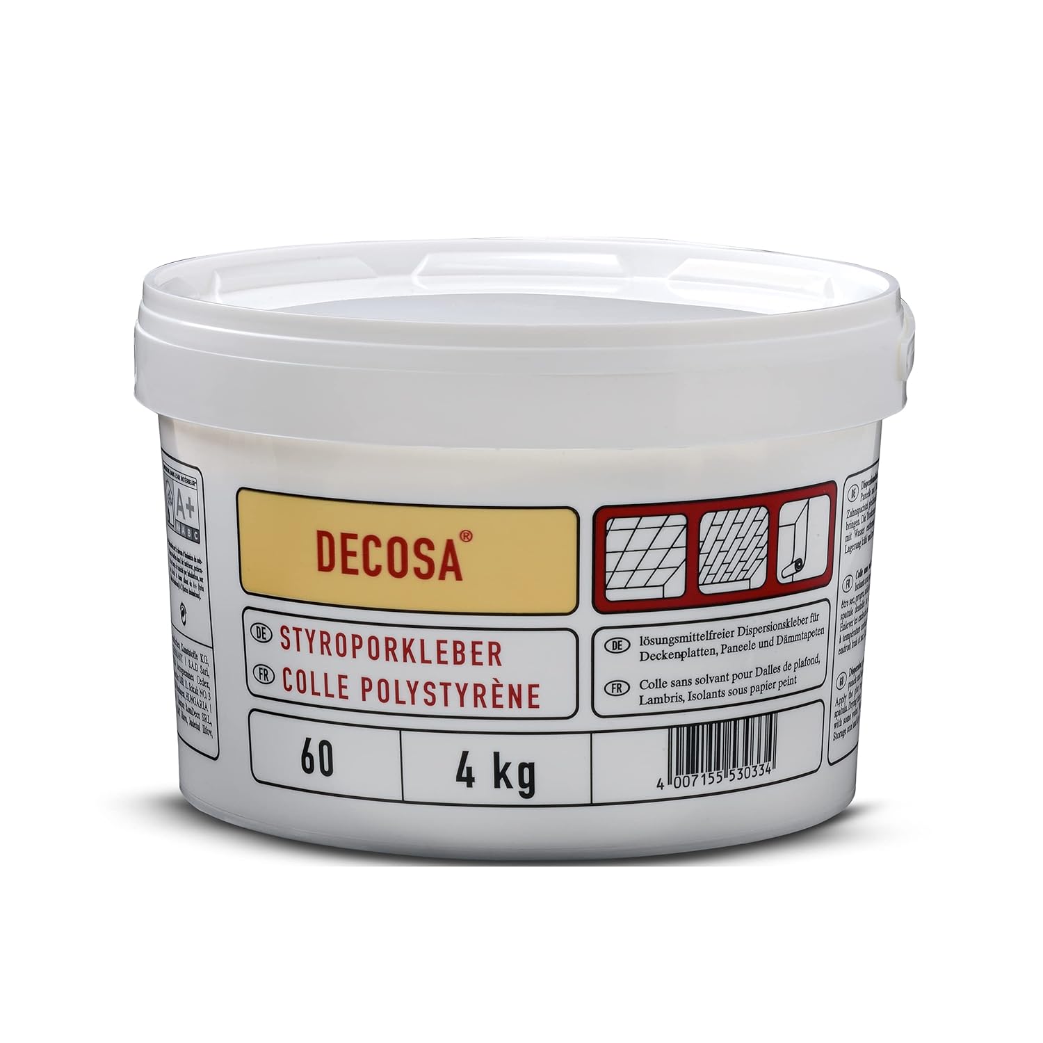 DECOSA Styroporkleber, weiß, 1 Eimer à 4 kg : Amazon.de: Küche ...