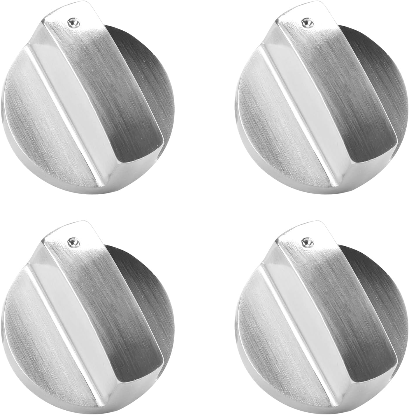 4pcs Gas Stove Knob, Metal Universal 6mm Control Knob, Silver Adaptors ...