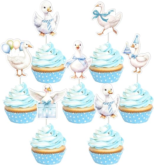 Amazon.com: 24Pcs Goose Cupcake Toppers Silly Goose Party Decorations ...