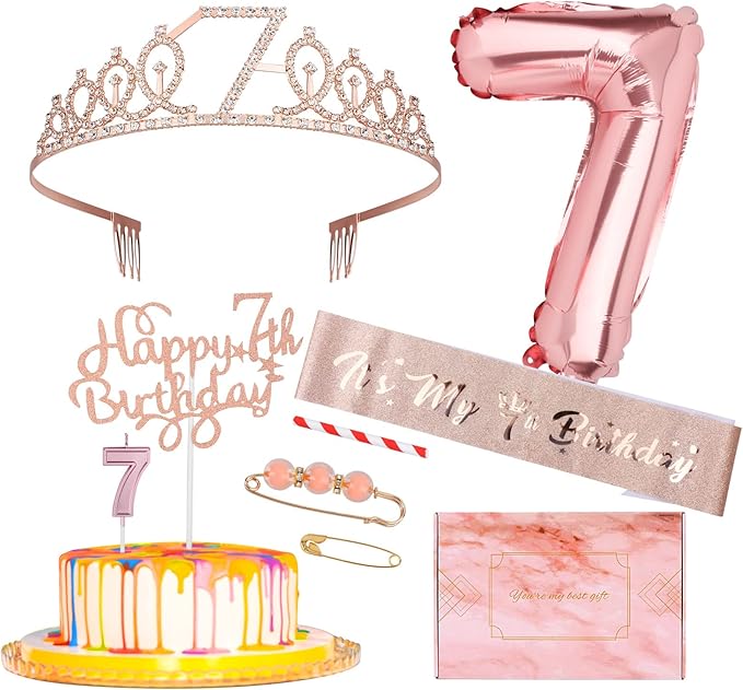 Amazon.com: 7th Birthday Decorations for Girls, Including 7th Birthday ...