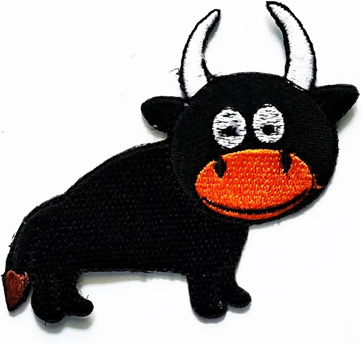 Amazon.com: HHO Cute Black Bull Cartoon Kid Patch Embroidered DIY ...