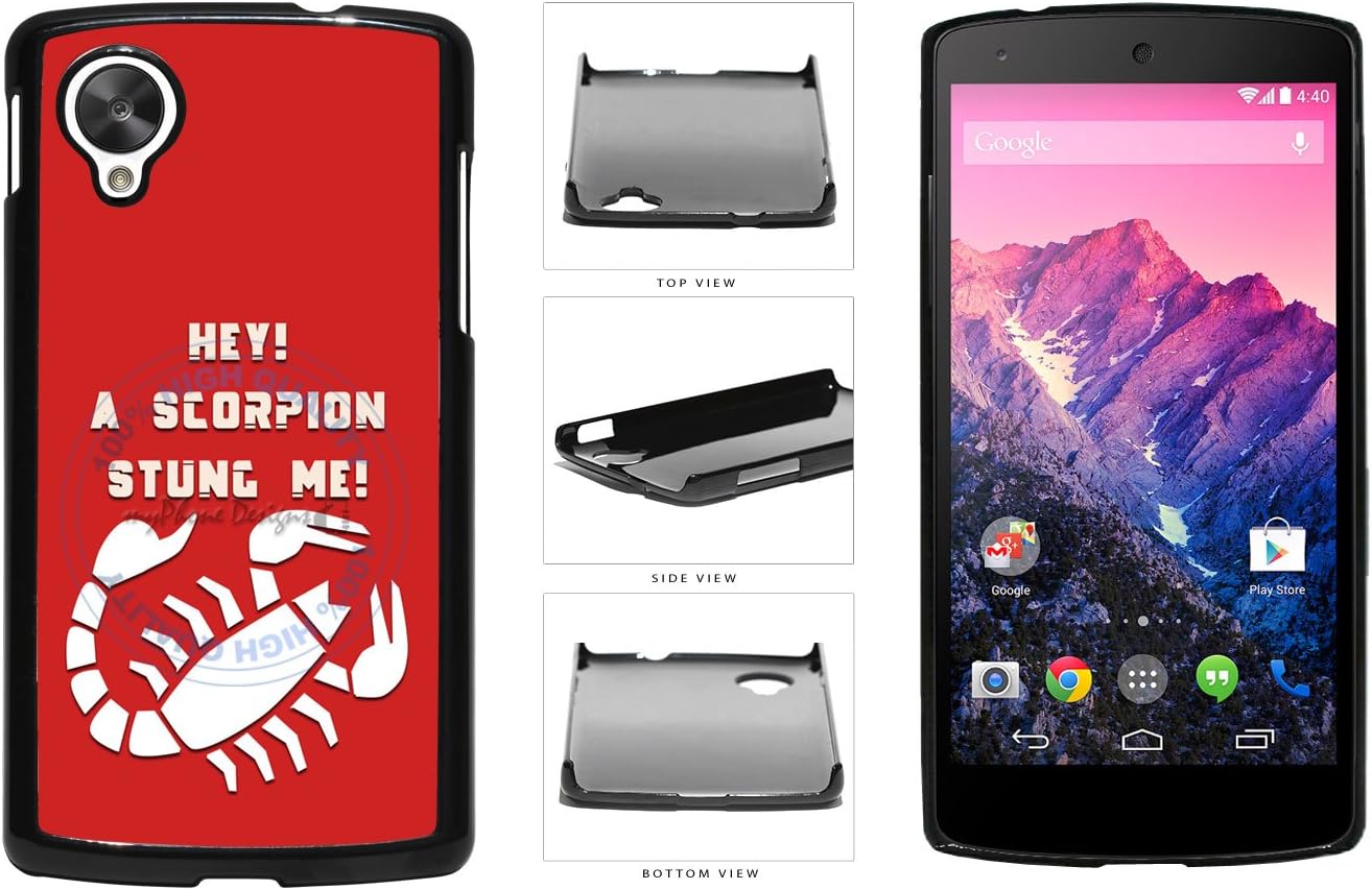 Amazon.com: Hey A Scorpion Stung Me With Red Background Plastic Phone ...