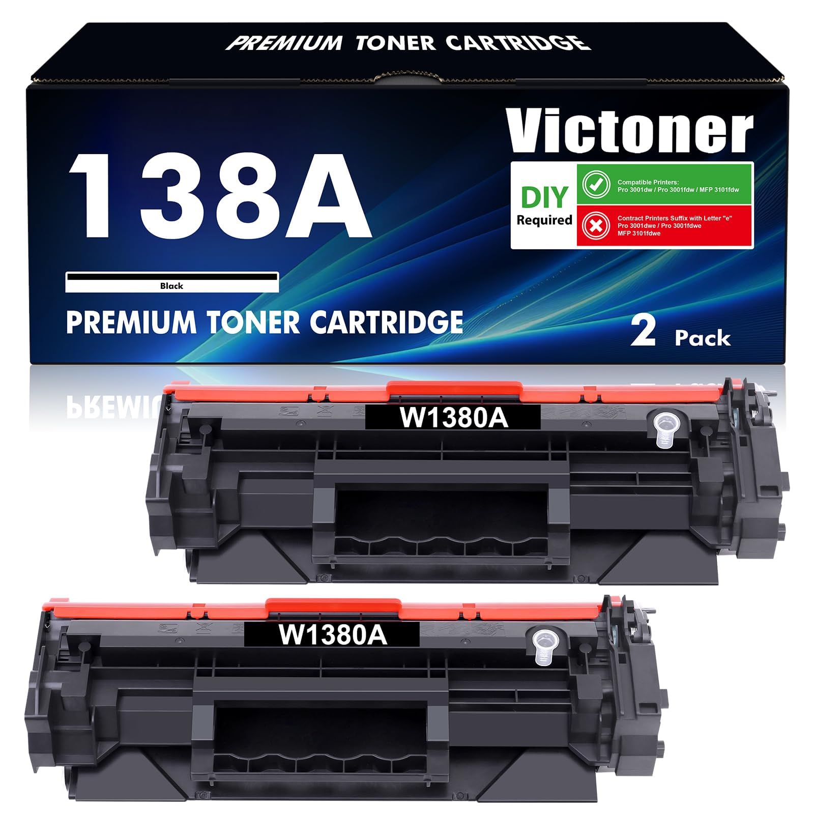 Amazon.com: 138A Black Toner Cartridge 2-Pack Compatible Replacement ...