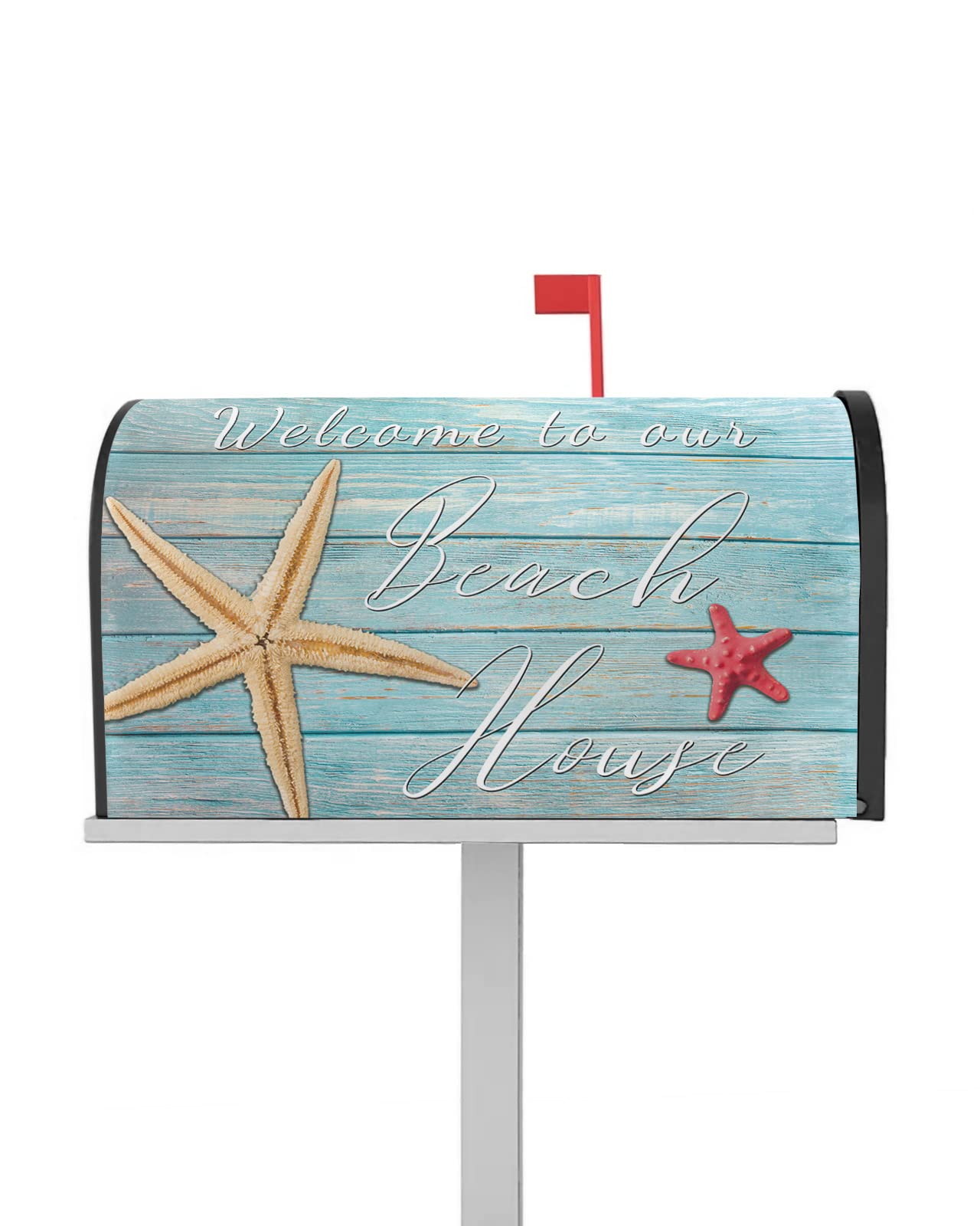 Mailbox Covers Magnetic Standard Size Welcome to Our Beach House Wooden ...