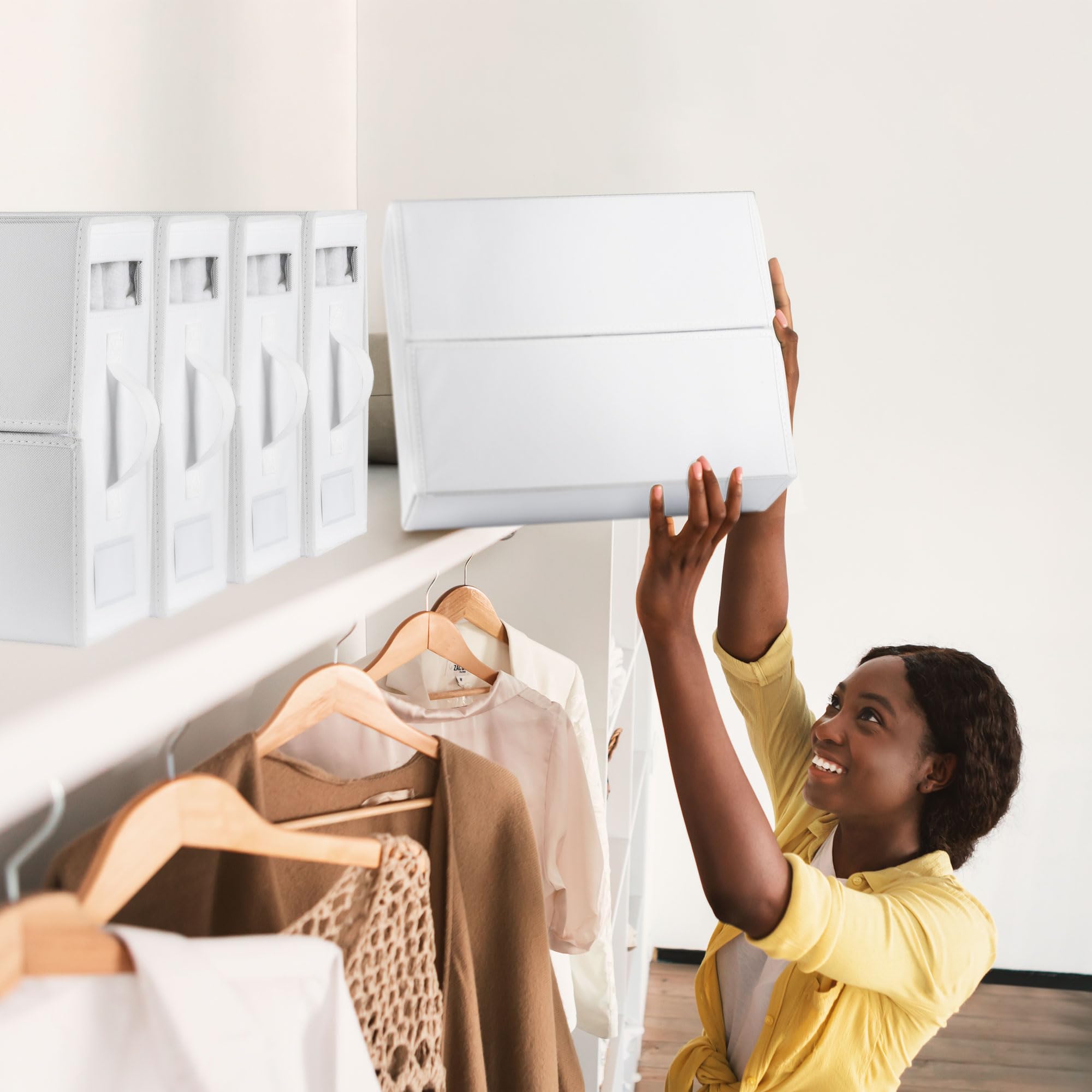 Snapklik.com : 6 Pack Bed Sheet Organizers, Foldable Linen Closet ...