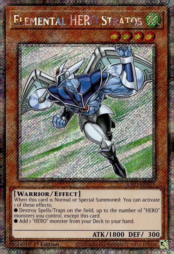 Amazon.com: Elemental Hero Stratos (Platinum Secret Rare) - RA03-EN177 ...