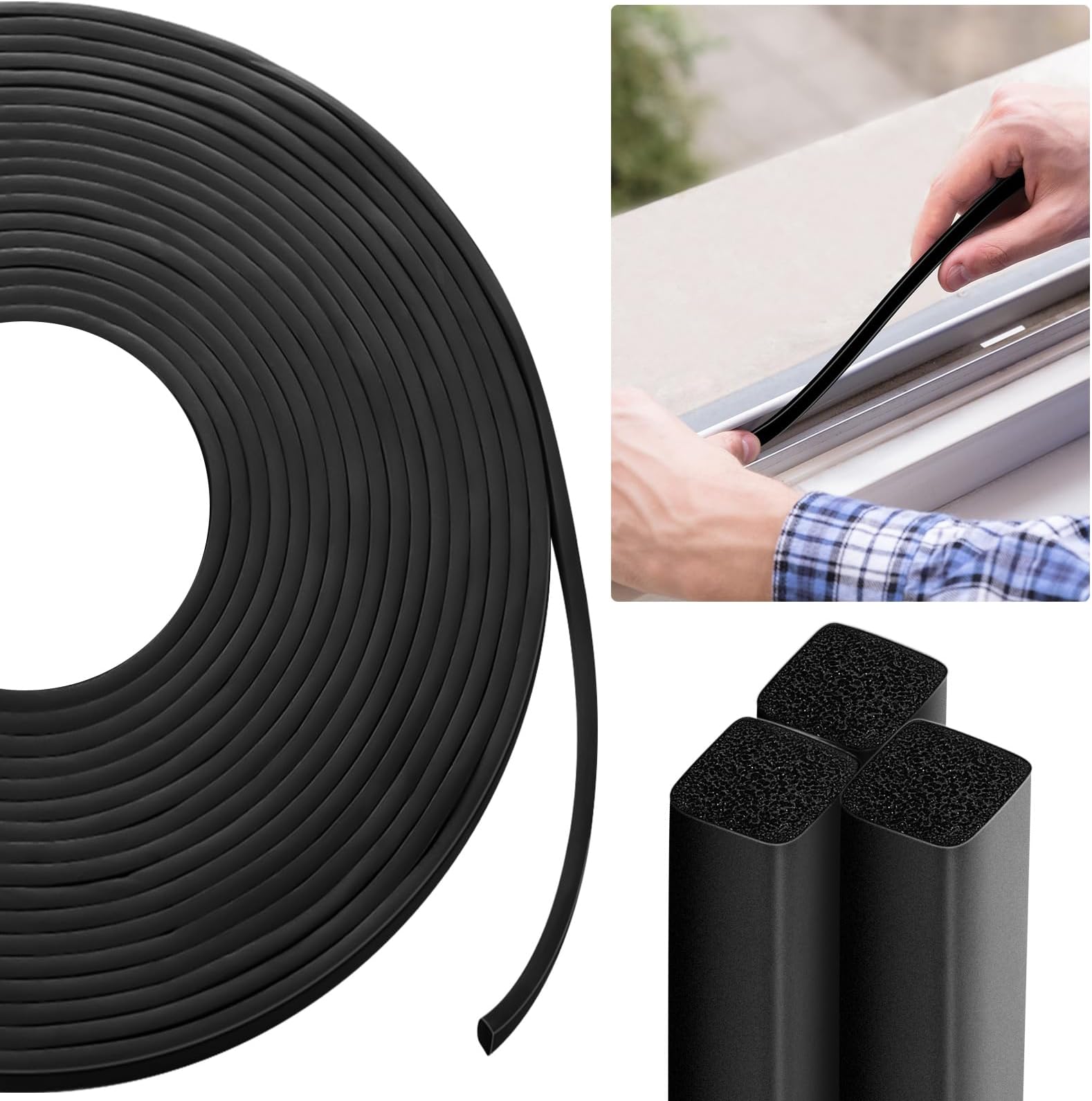 Frienda 1/4 Inch x 50 Feet Foam Rubber Backer Rod Foam Caulk Saver ...