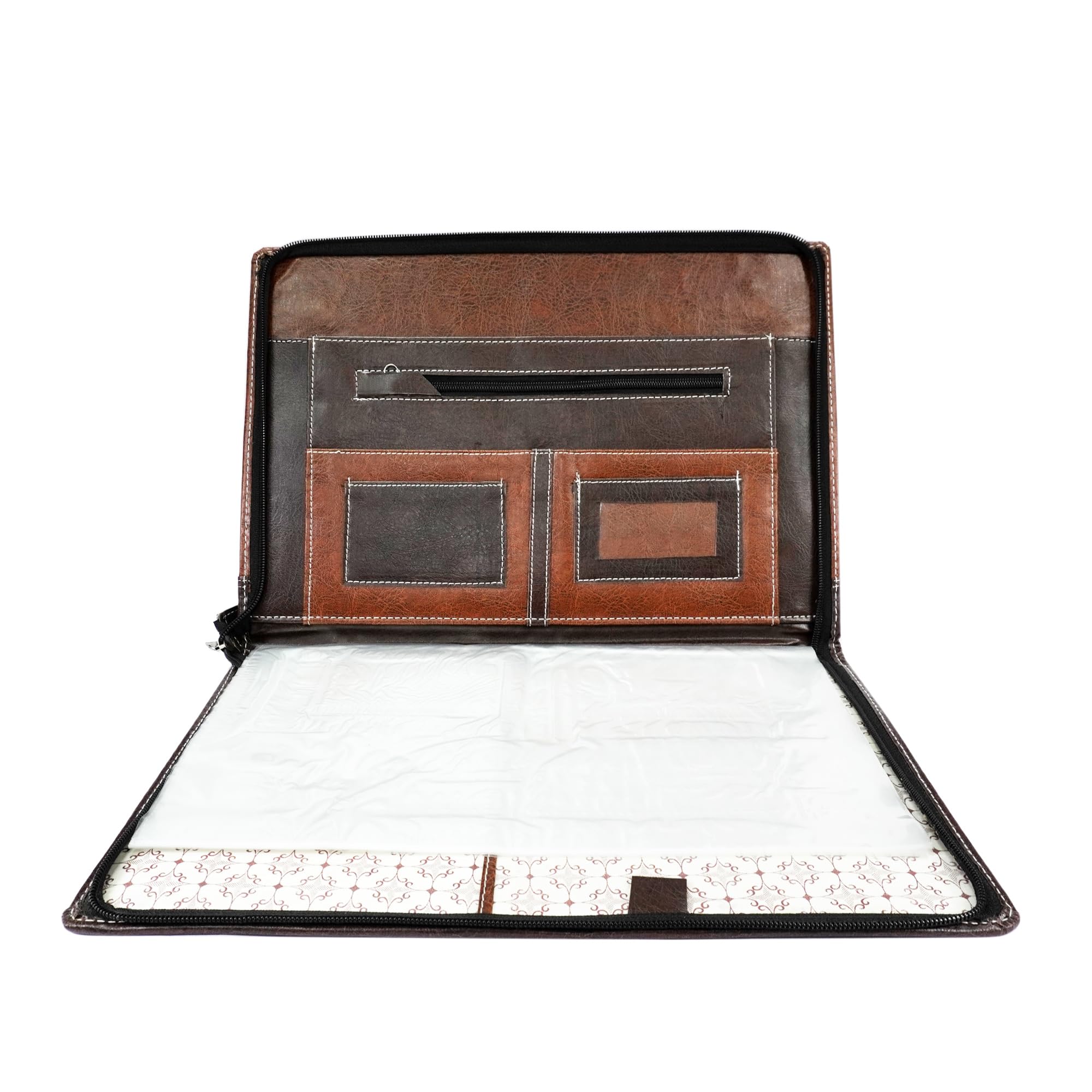 Aarv Excellency Professional PU Leather File Folder with 20 File Sleeve ...