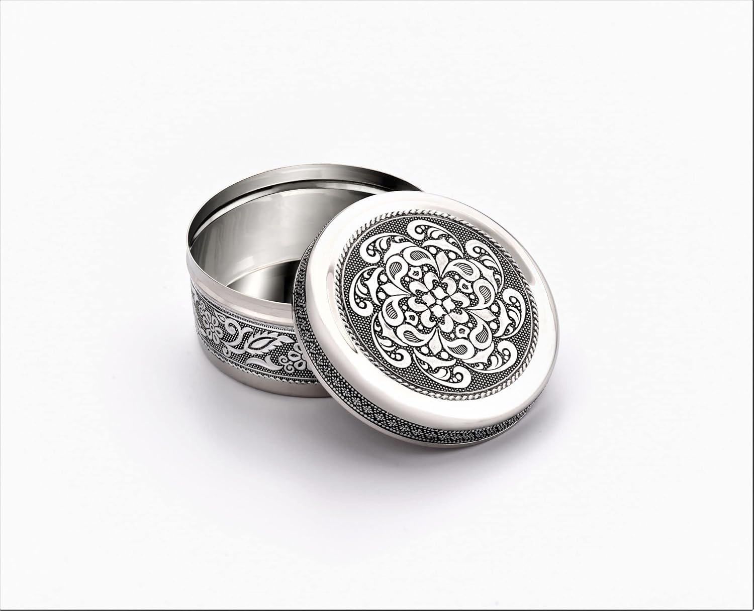 Buy ShCraft Design Misti Stainless Steel Small Round Antique Oxidize ...