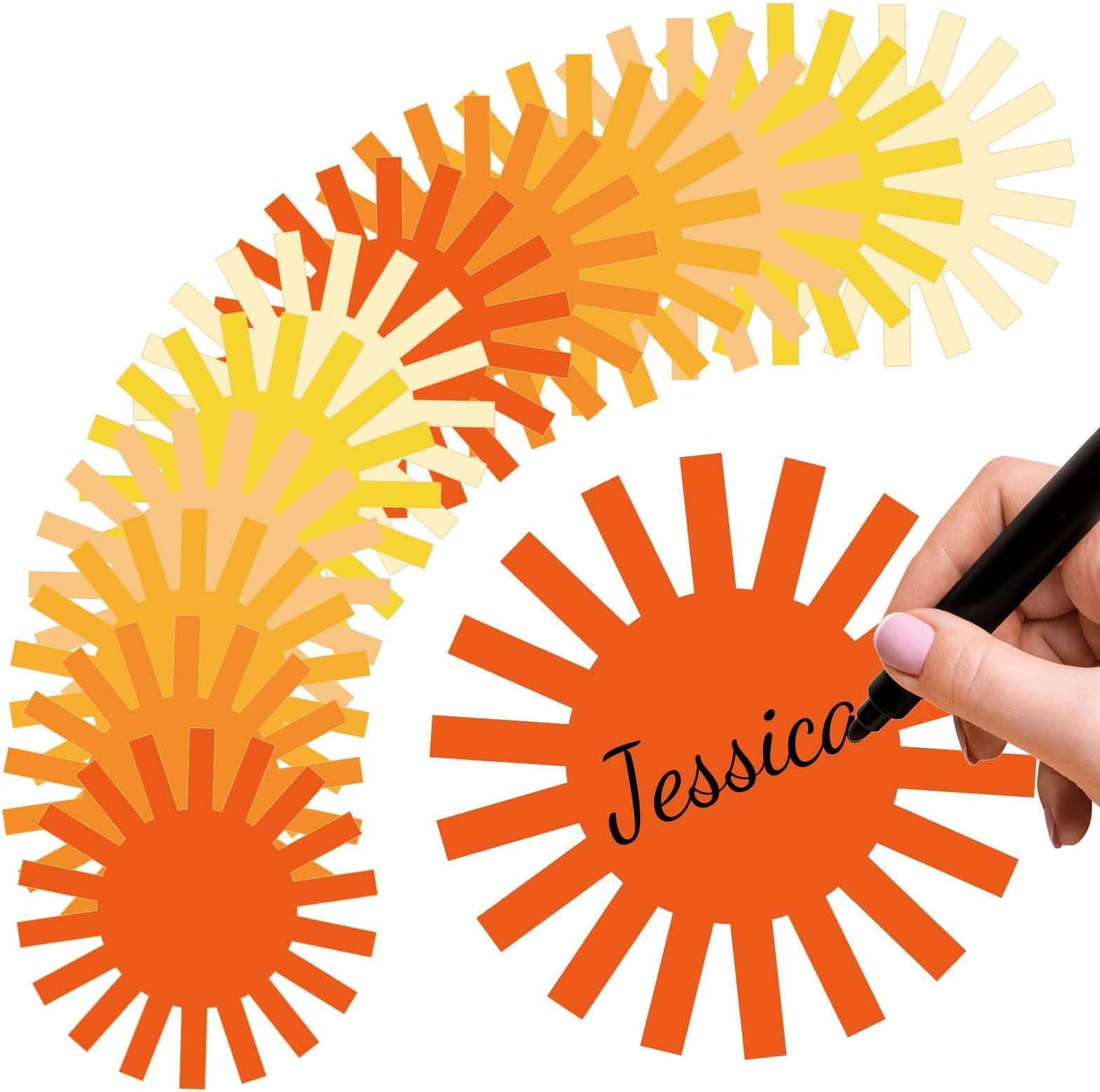 Amazon.com: MixTeach 120 Pieces Gold Sun Cutouts 4 Inch Paper Sun Shape ...