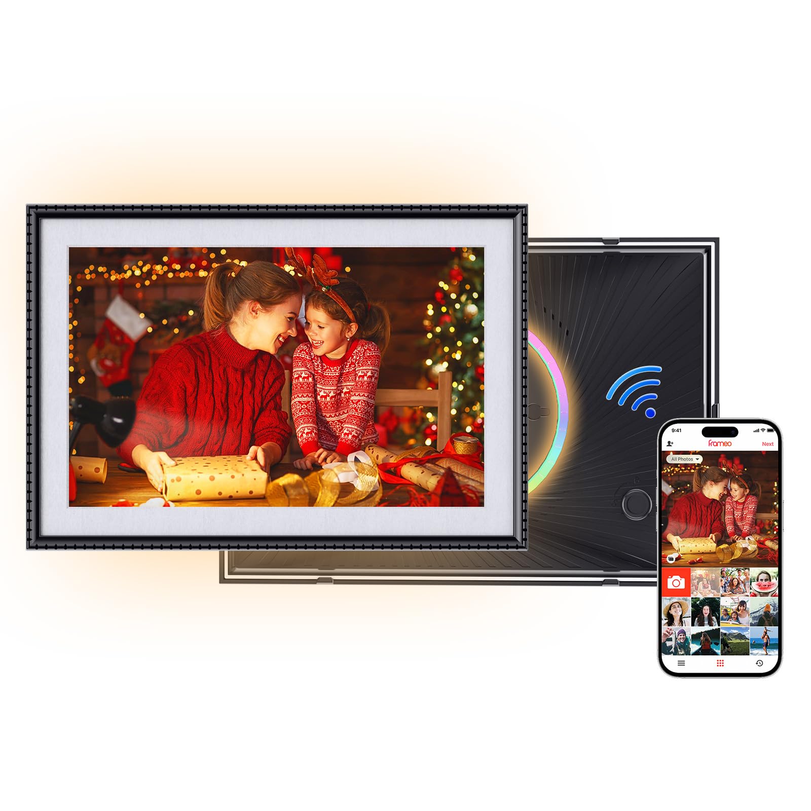 Aimor 10.1 Inch WiFi Digital Picture Frame with RGB LED Light,1280x800 ...
