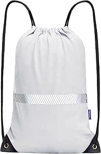 Amazon.com | AYKRM White Drawstring Backpack Bag work Sackpack ...