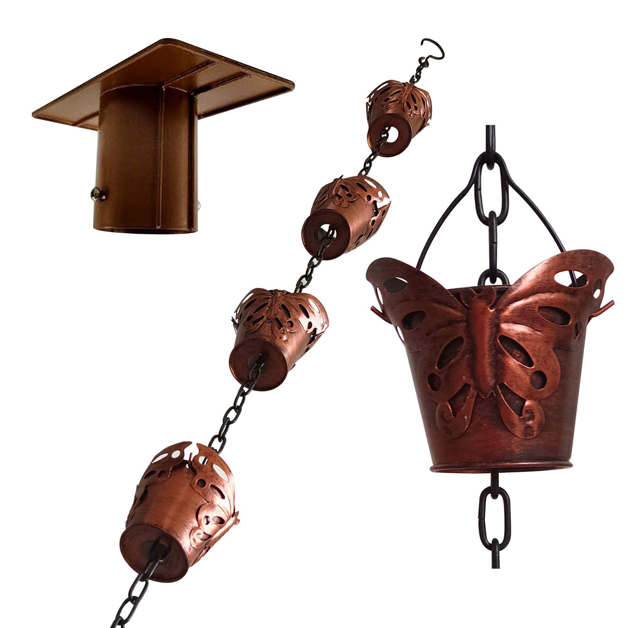 Buy LEPTALINA Original 8.5FT Butterfly Rain Chains for Drain Gutter ...